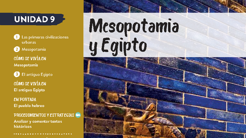 UNIDAD 9: Mesopotamia y Egipto - Primeras Civilizaciones Urbanas - Studocu