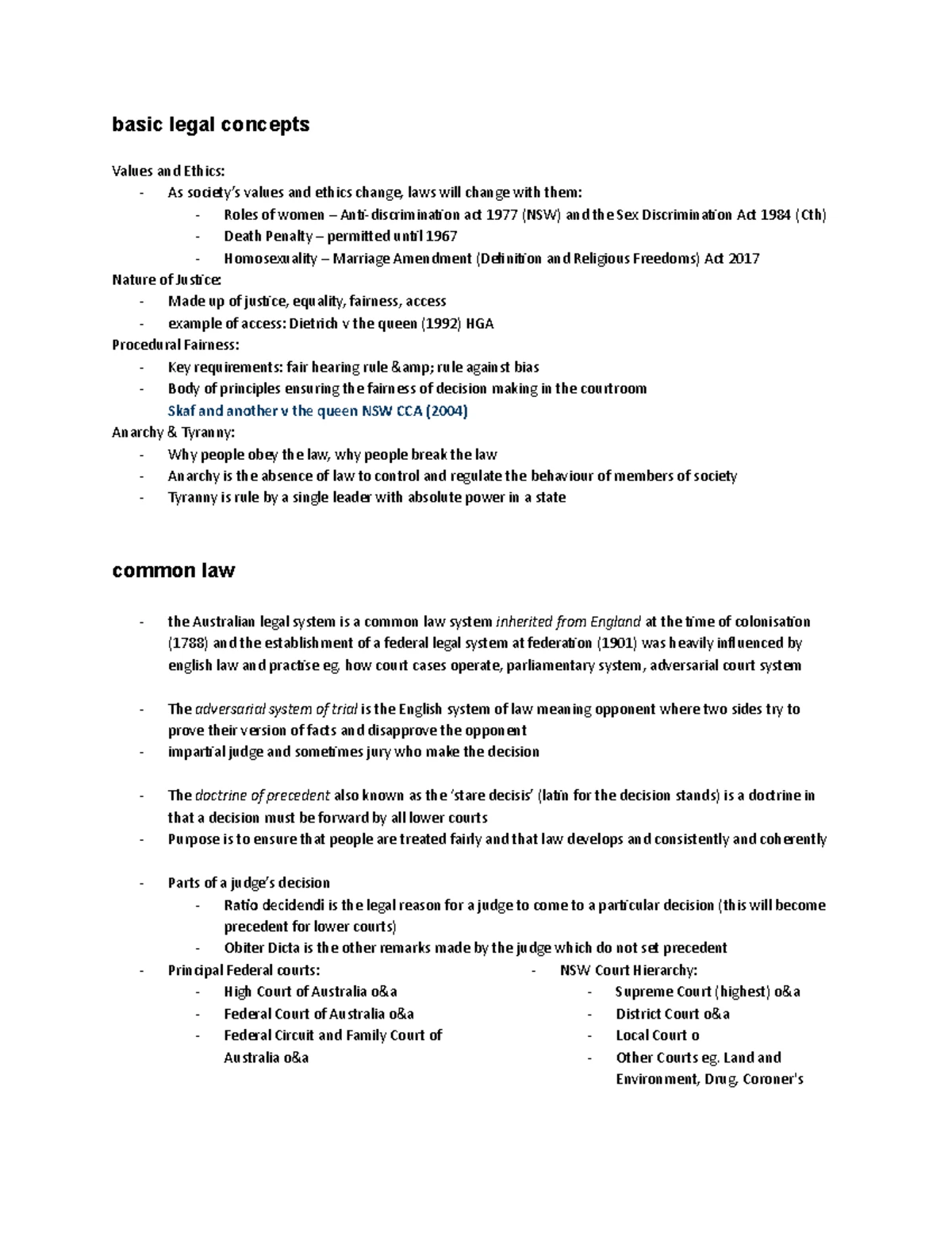 HSC Legal Studies Notes: Family Law Overview and Key Concepts - Studocu
