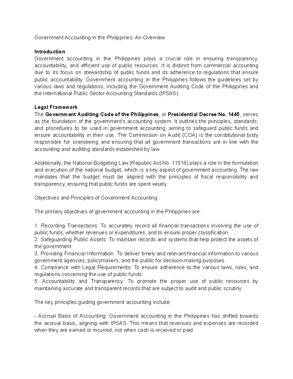 Government Accounting in the Philippines: Key Insights and Reforms ...