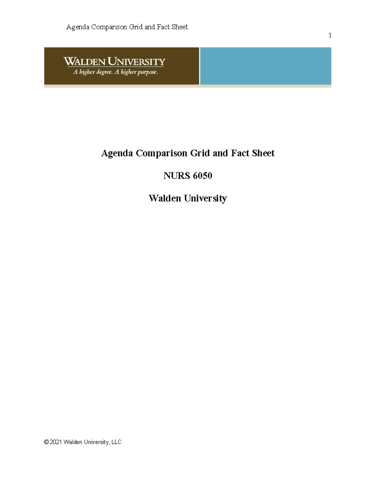 NURS 6050 Week 2 Assignment: CKD Agenda Comparison Grid & Factsheet ...