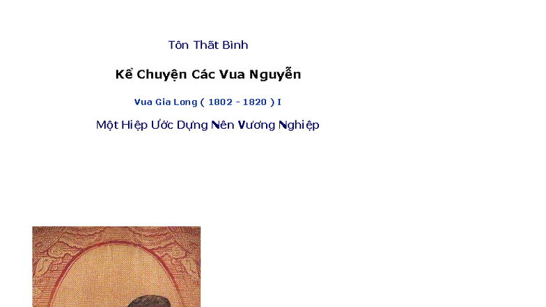 Kể Chuyện Chín Chúa Mười Ba Vua Triều Nguyễn (Lịch Sử) - Studocu