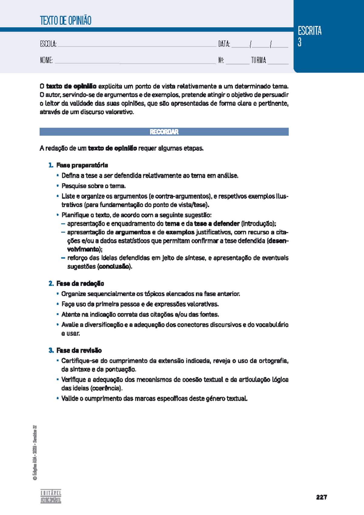 Exemplos de escrita 12º ano e soluções - Português - ESCOLA: DATA ...