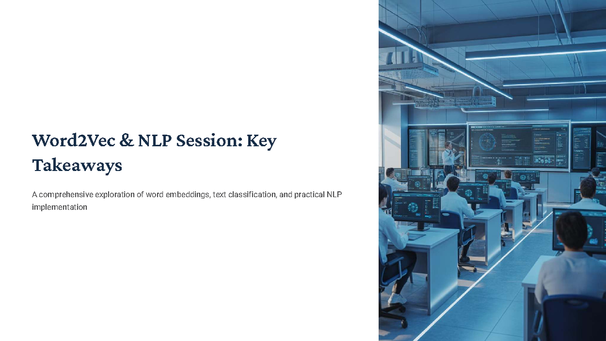 Word2Vec & NLP Session (Key Takeaways) - Advanced Concepts & Applications - Studocu