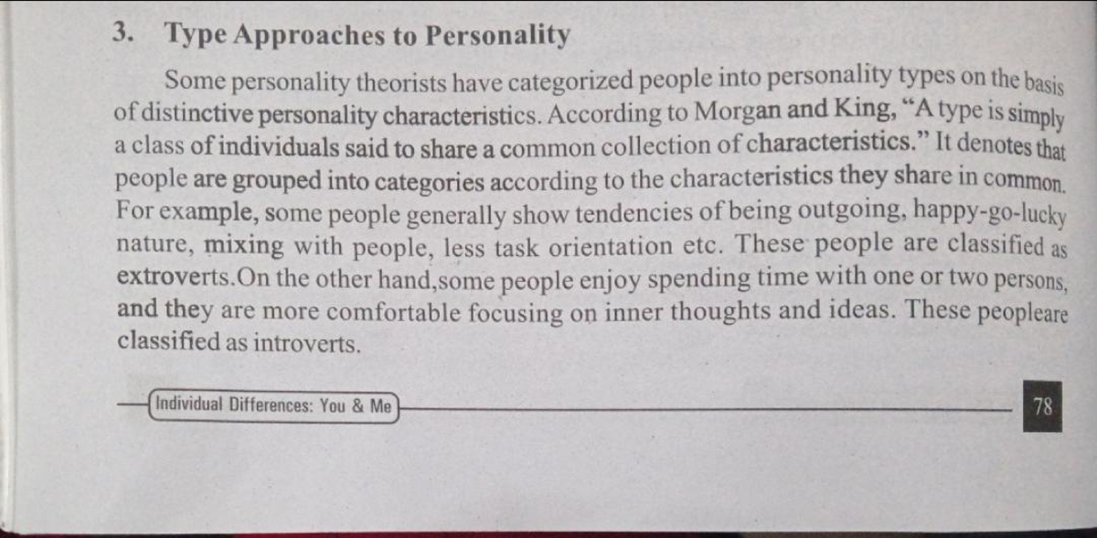 Type and Trait Approaches to Personality: An Overview - Studocu