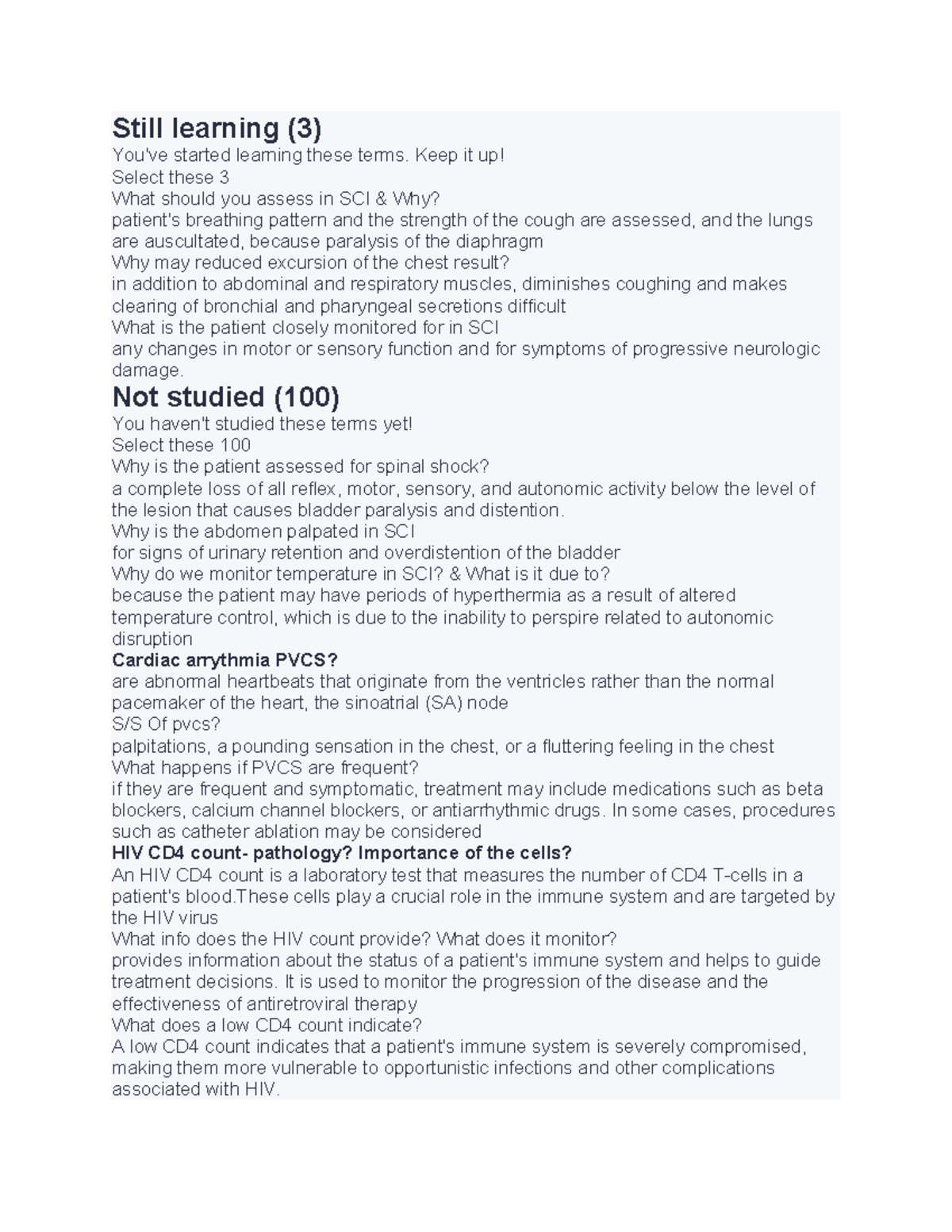Practice Test 3: Key Concepts in SCI, HIV, and Emergency Care - Studocu