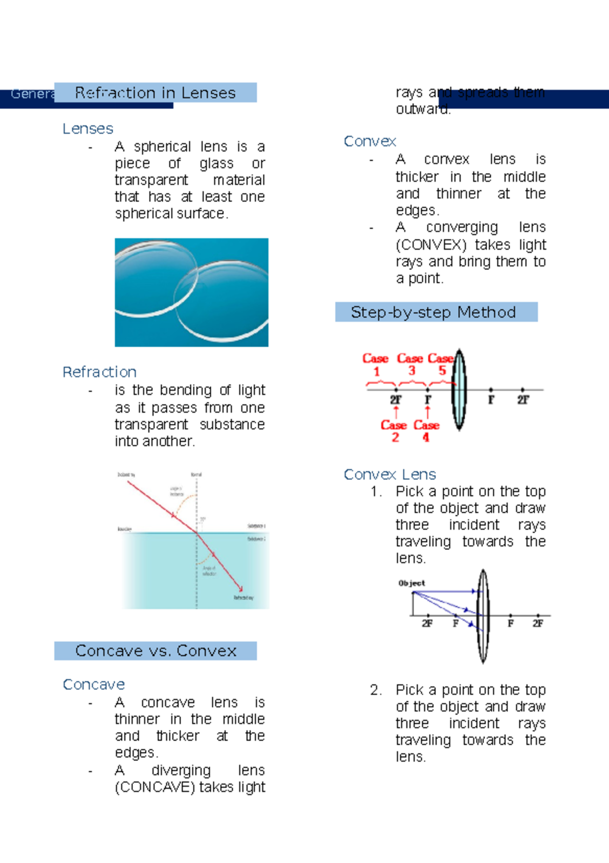 General Physics 2 - Understanding Refraction in Lenses - Studocu