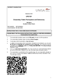 CPD1501 - Unisa - Citizenship and Public Participation - Studocu