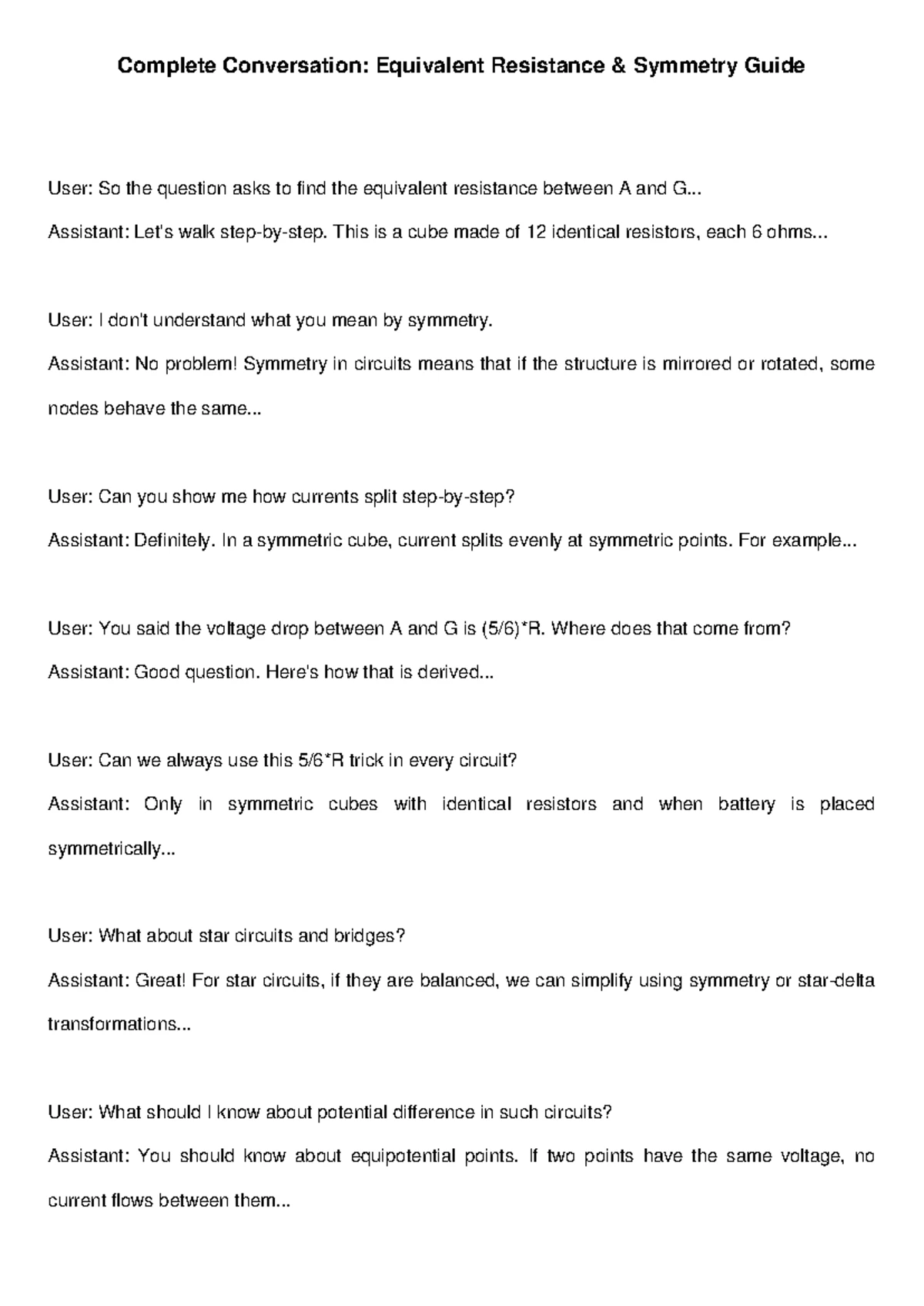 Symmetry in Resistor Circuits: Finding Equivalent Resistance (PHYS 101 ...