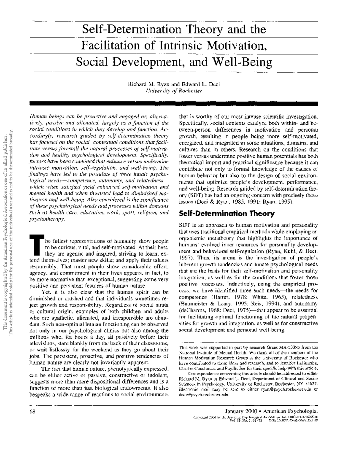 Self-Determination Theory (SDT): Fostering Intrinsic Motivation and ...