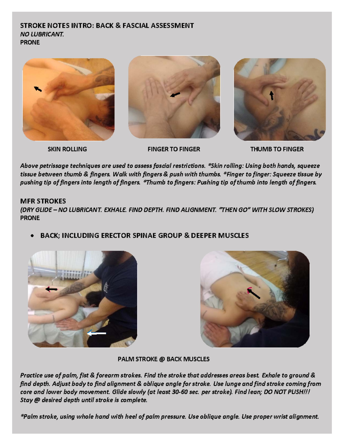 Stroke Notes Intro: Back Fascial Assessment Techniques - Studocu