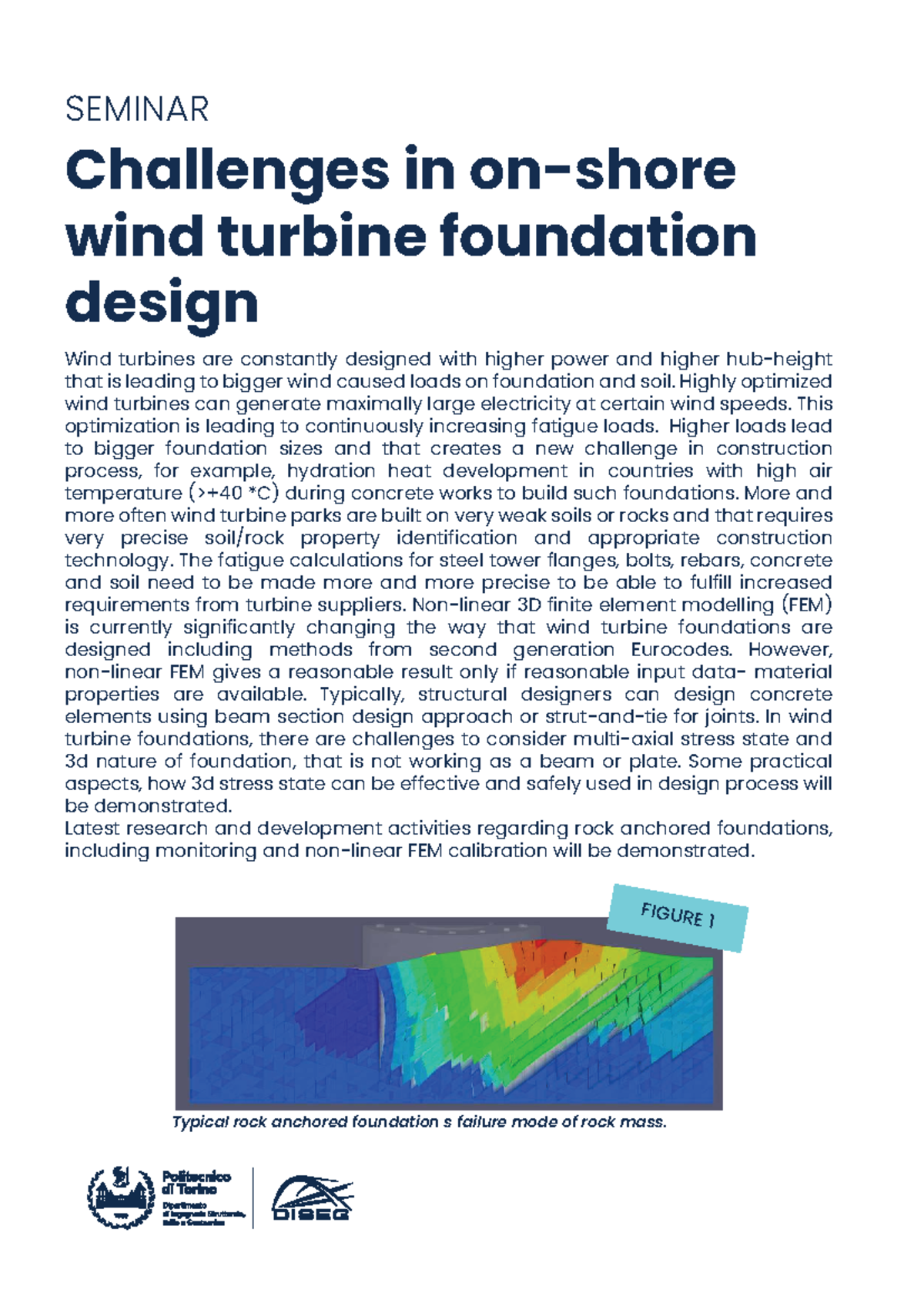 SEMINAR Challenges in Wind Turbine Foundation Design (ENG 301) - Studocu