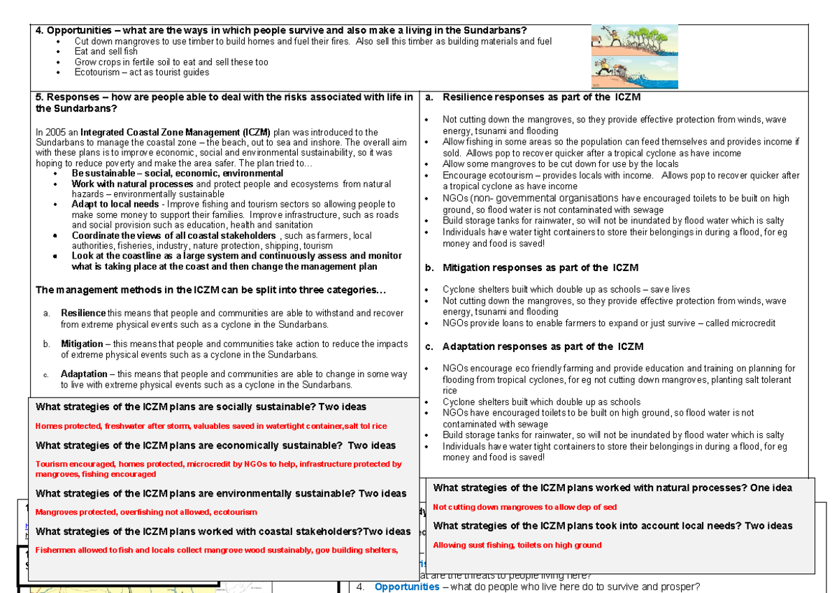 The Sundarbans A3 grid answers - 1b. A map to show the location of the ...