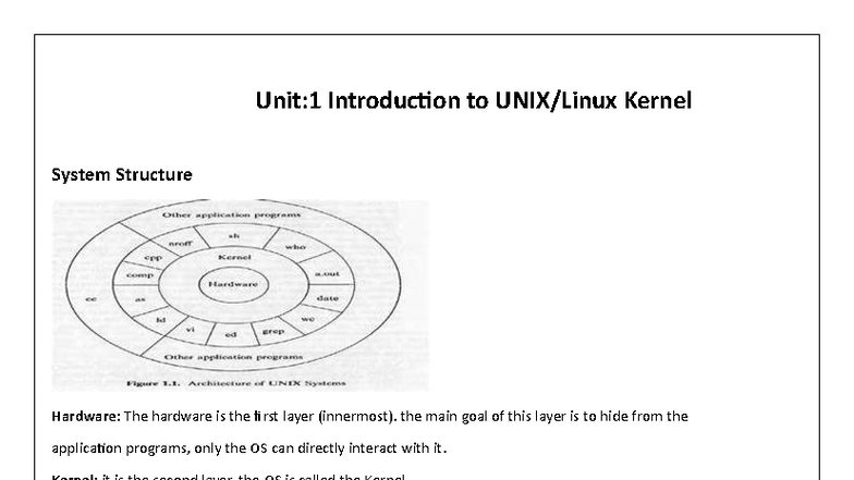 AOS 101: Kernel System Structure and File Subsystem Overview - Studocu