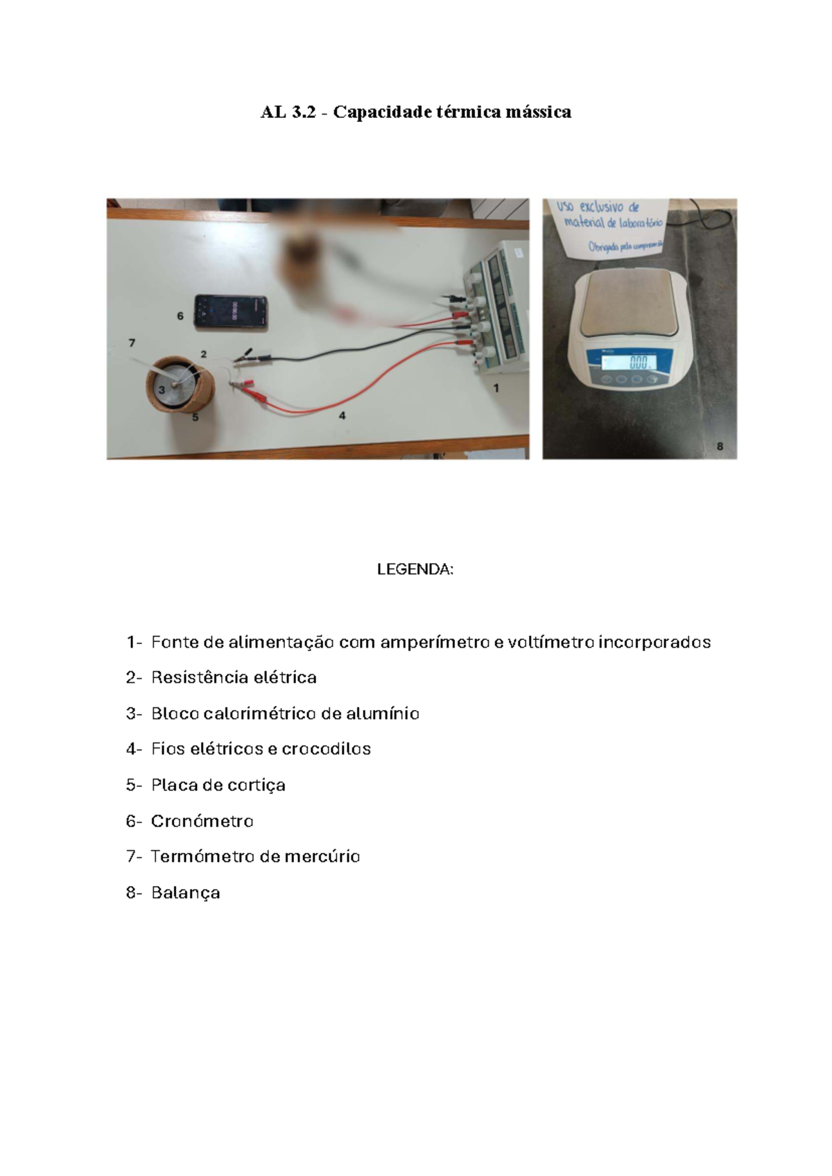 AL 3.2 - Capacidade térmica mássica - Física e Química A - AL 3 ...