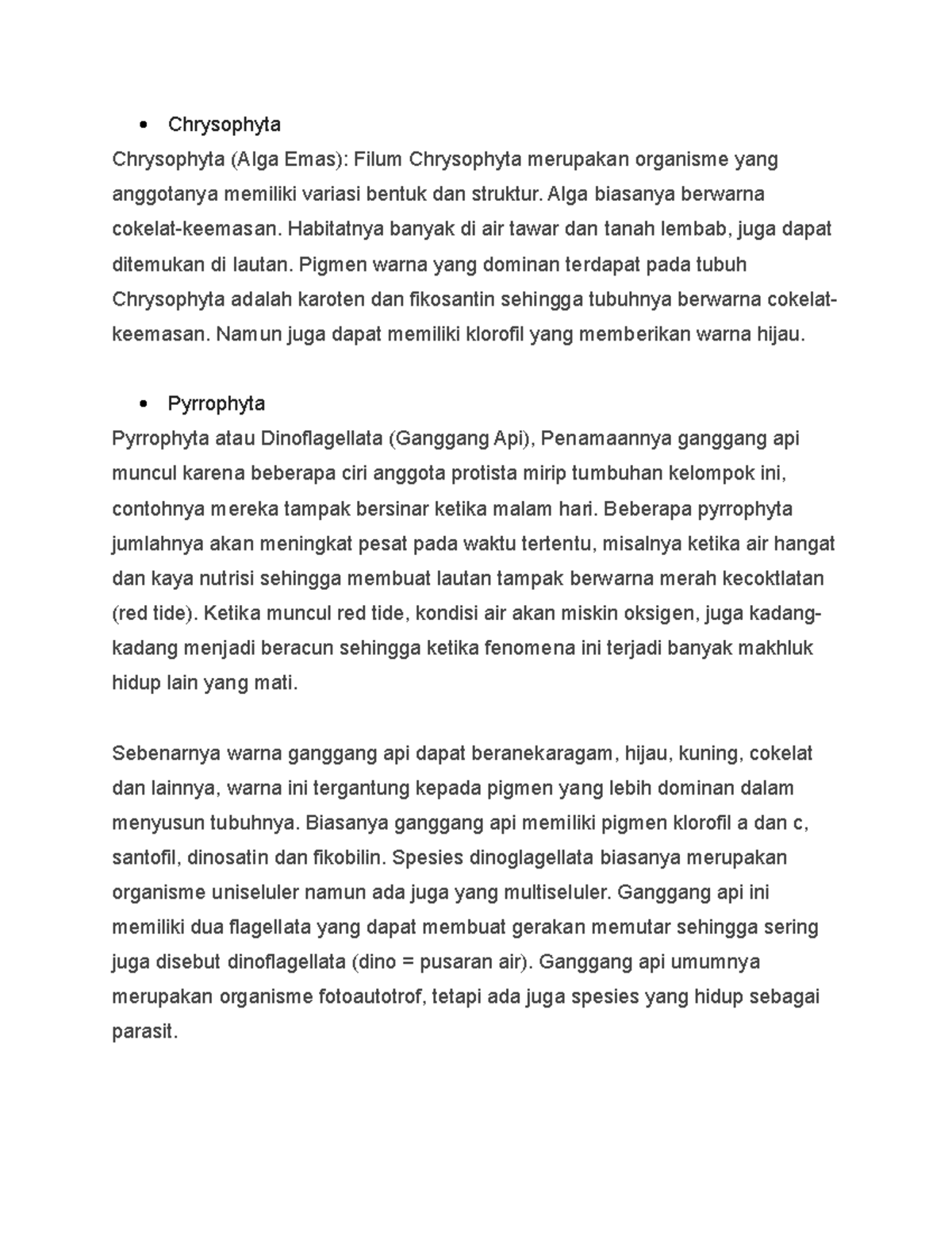 Tugas Mikrobiologi PART 5 - Chrysophyta Chrysophyta (Alga Emas): Filum ...