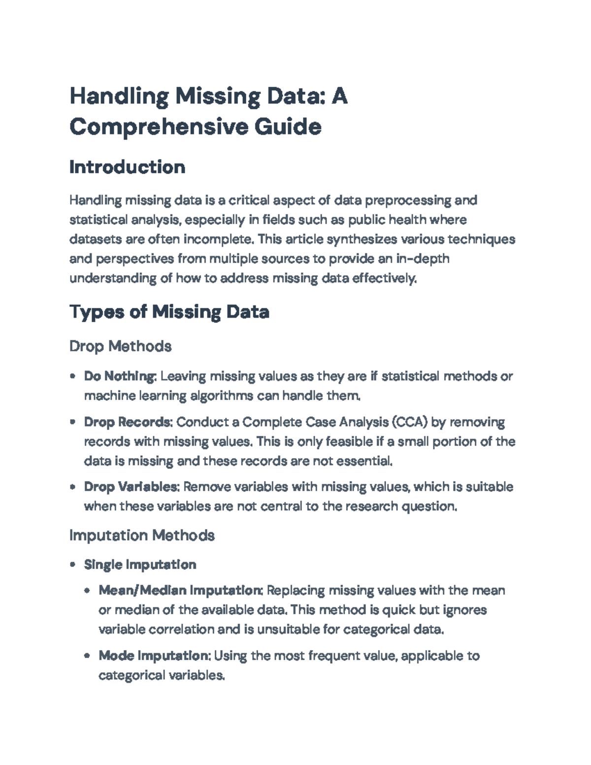 Handling Missing Data: Comprehensive Techniques and Best Practices ...
