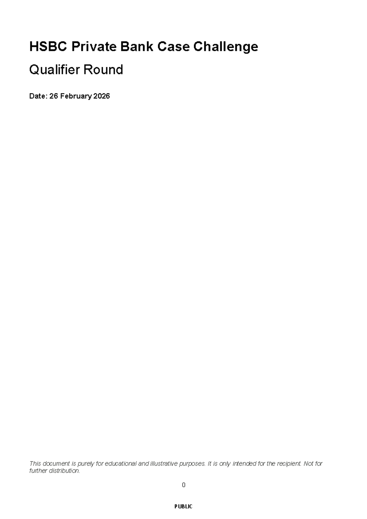 HSBC PB Case Challenge 2026: Qualifier Round Instructions & Guidelines ...