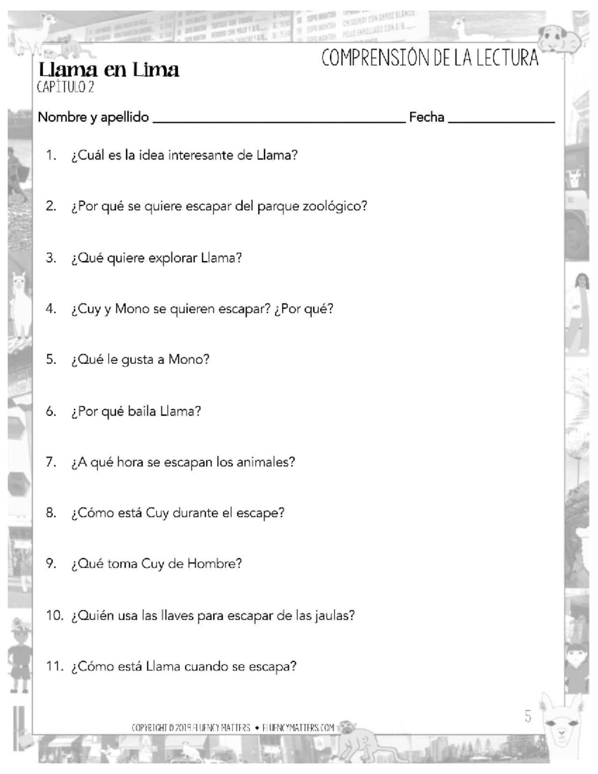 COMPRENSIÓN DE LA LECTURA: Llama en Lima - CAPÍTULO 2 - Studocu