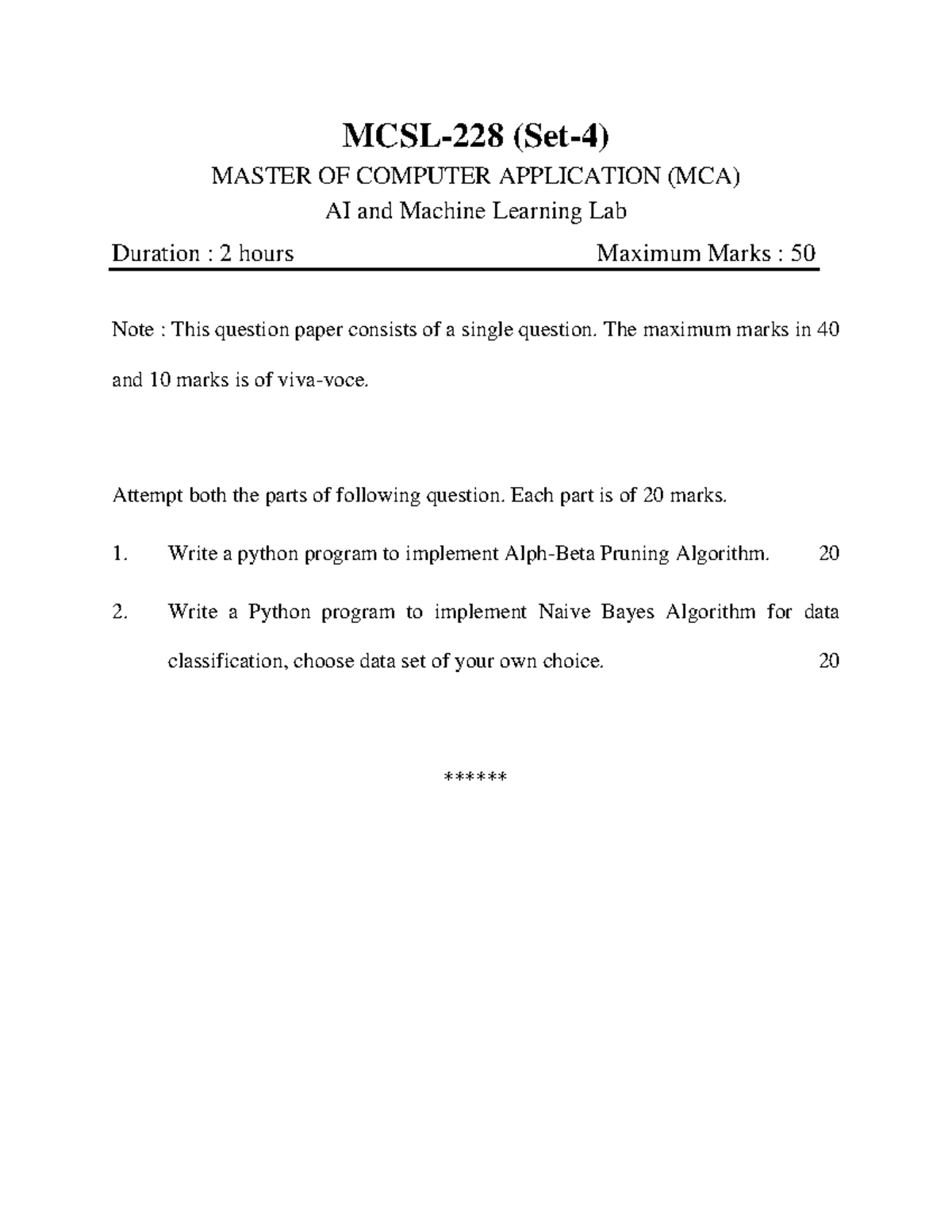 Mcsl 228 Set 4 Set 4 Lab Previous Year Question Paper Mcsl 228 Set 4 Master Of 