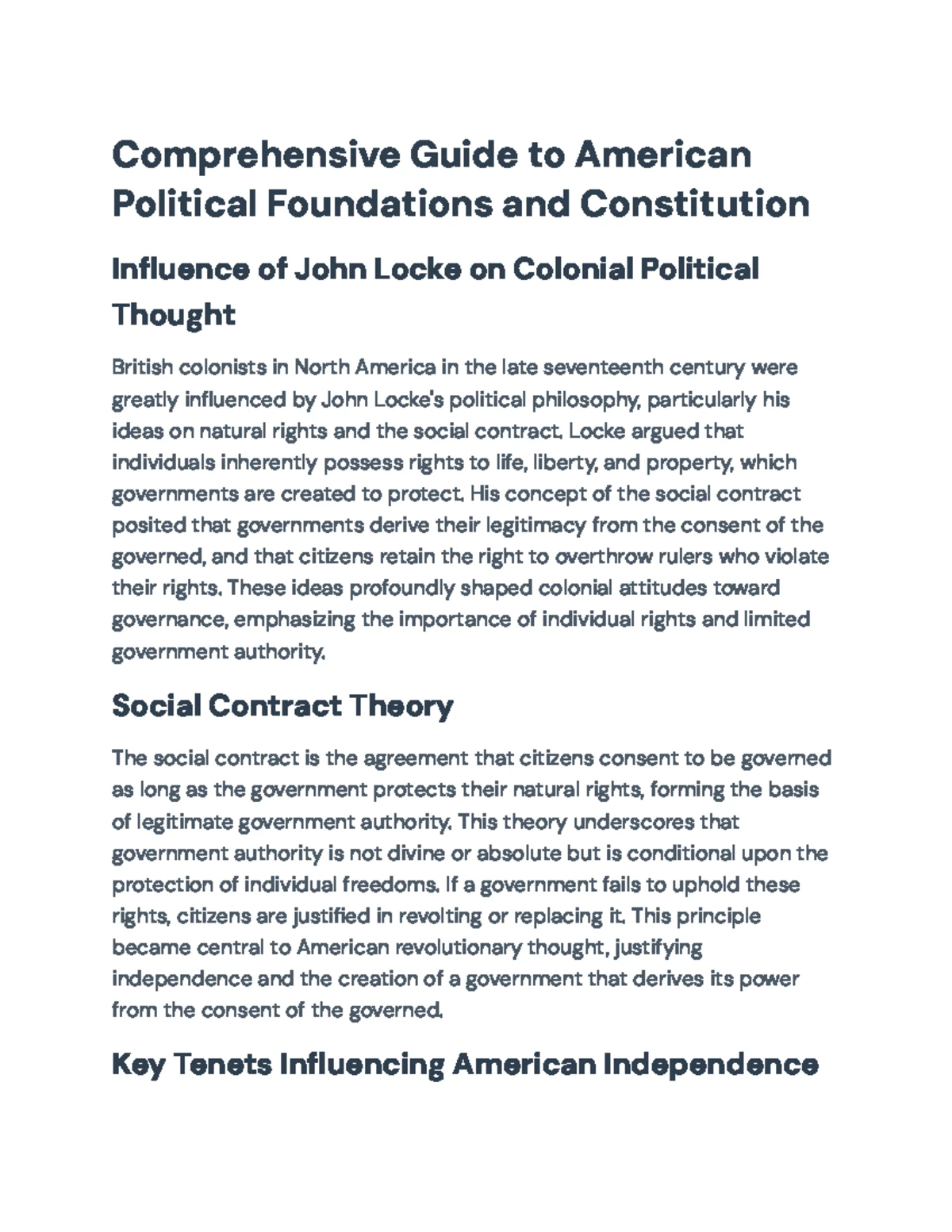 Comprehensive Guide to U.S. Government Foundations and Constitution ...