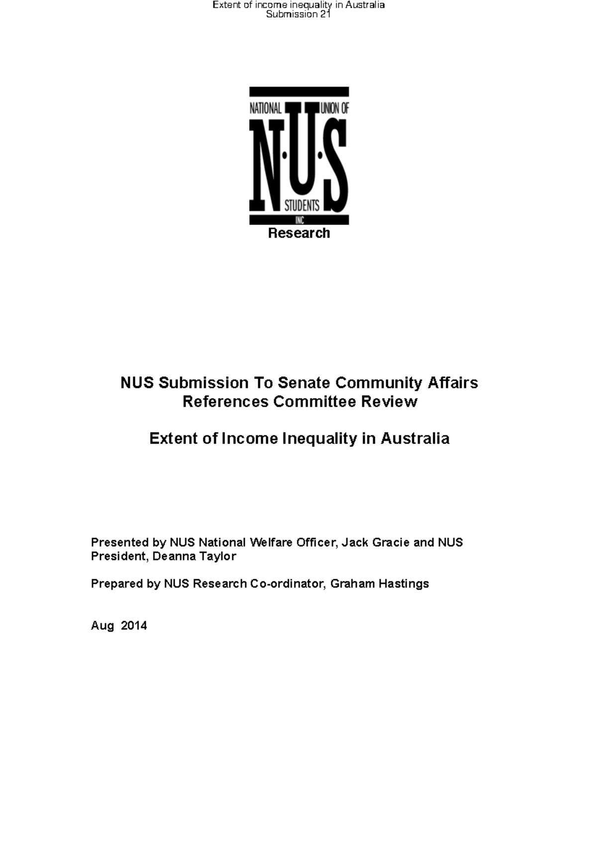 Sub21 NUS - civil - Research NUS Submission To Senate Community Affairs ...