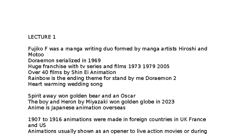 LECTURE 1: The Evolution of Anime - From Early Beginnings to Global ...
