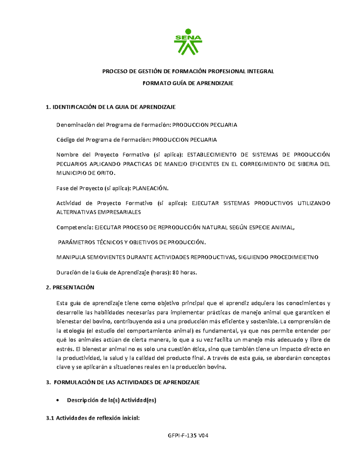 Guía de Aprendizaje V04: Etología y Bienestar Animal en Producción ...
