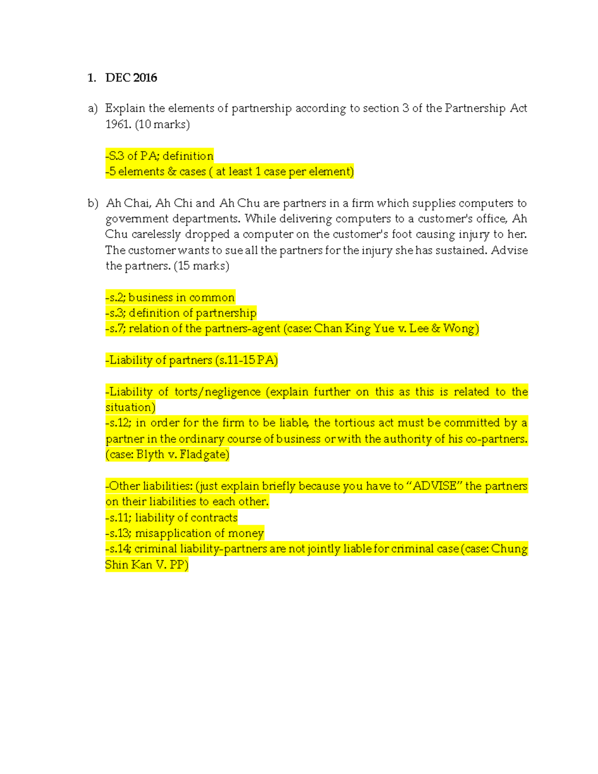 Partnership tutorial with answer scheme - 1. DEC 2016 a) Explain the ...