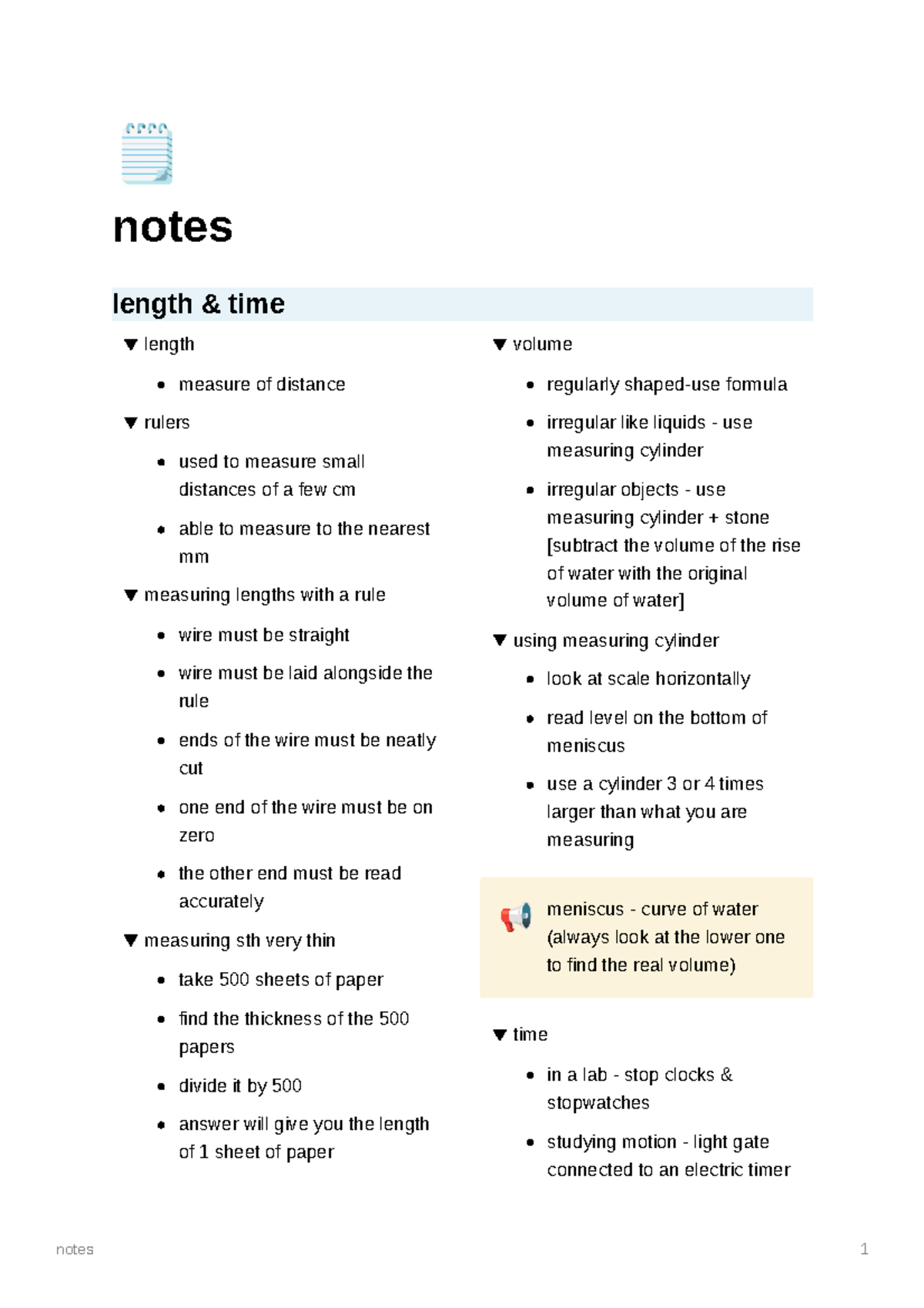 Phy notes igcse - f notes length & time length measure of distance ...