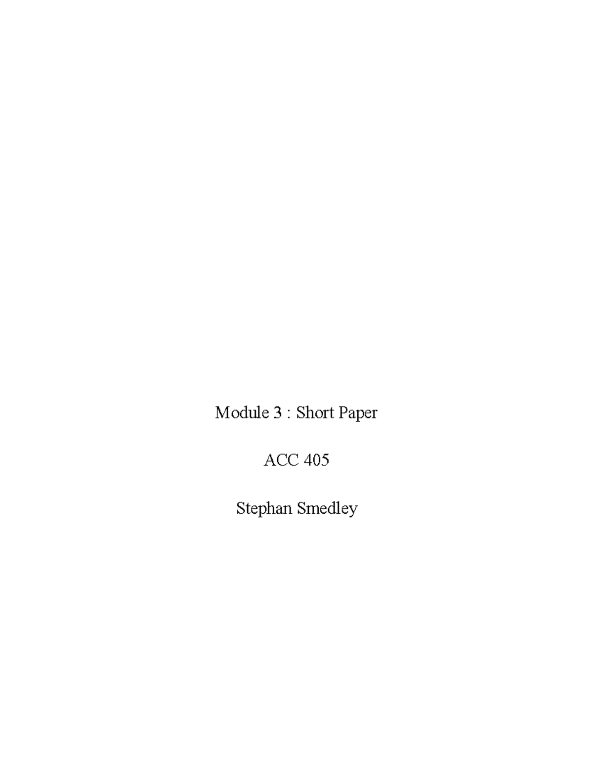 ACC 405: Short Paper on Consolidation Methods in Acquisitions - Studocu