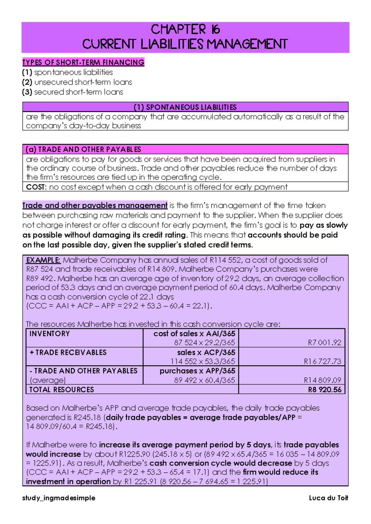Chapter 16 Current Liabilities Management - CHAPTER 16 CURRENT ...