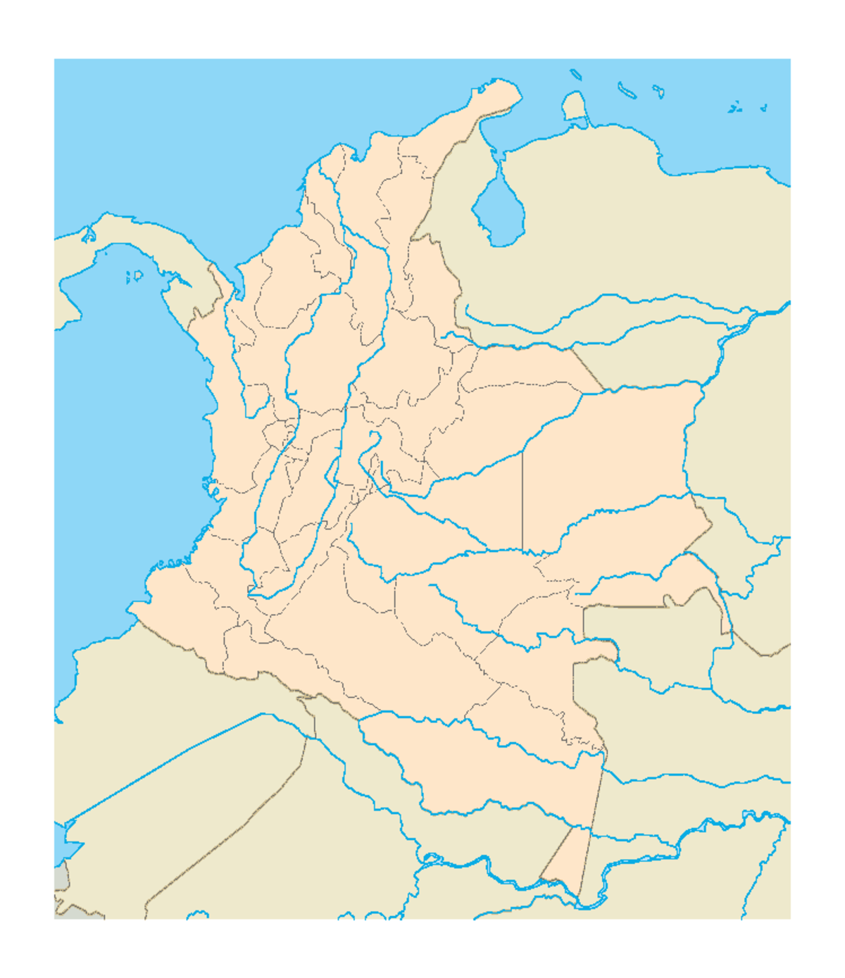 Mapa político Colombia 2 - 80 76 72 Aruba Oranjestad 68 Puerto (Neth ...