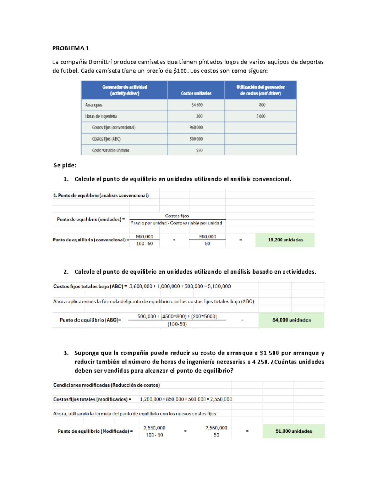 Análisis CVU - Problema 1 y 2 en Contabilidad 101 - Studocu