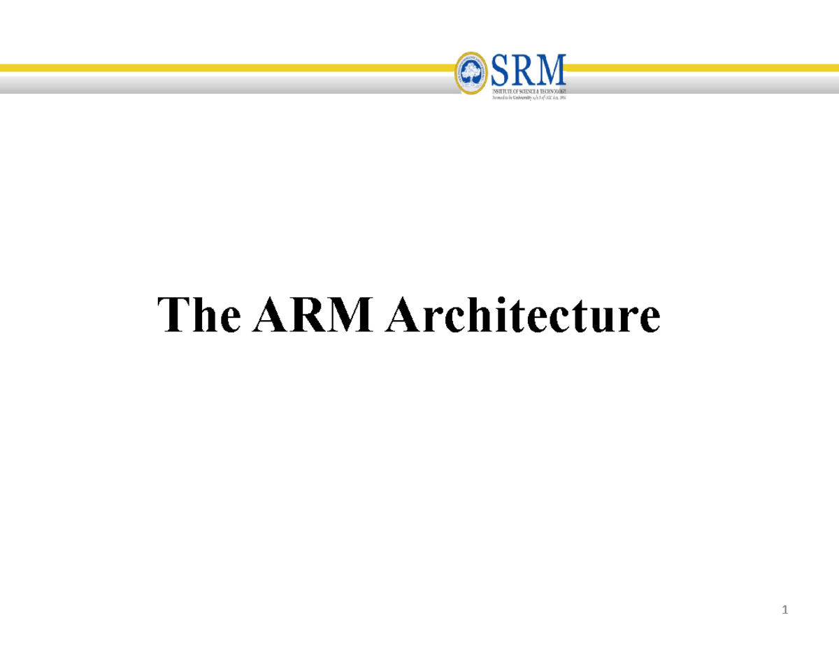 Unit 5: ARM Architecture Overview and Key Components - Studocu