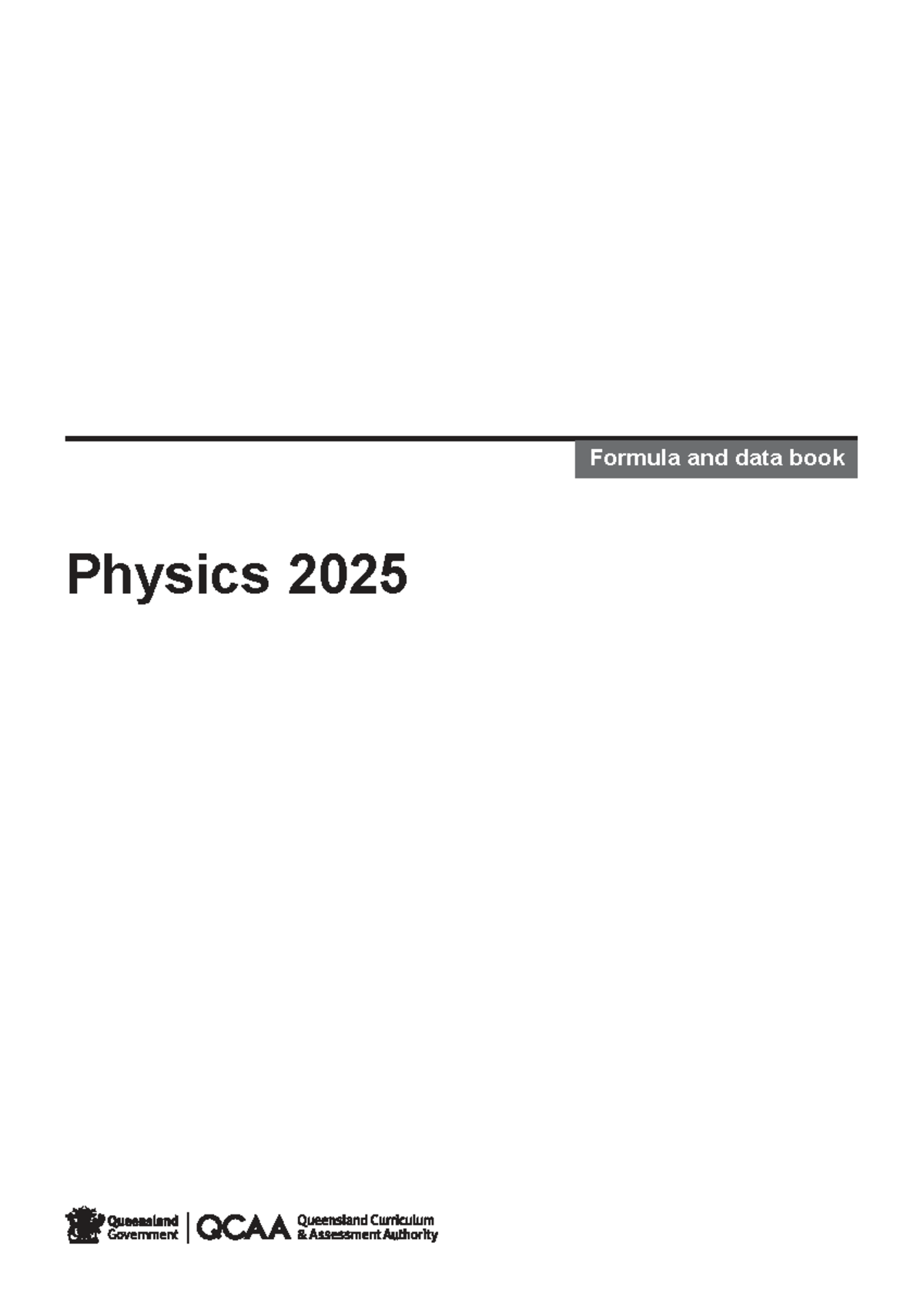 SNR PHYS 25 Formula Data Book: Key Concepts & Formulas - Studocu