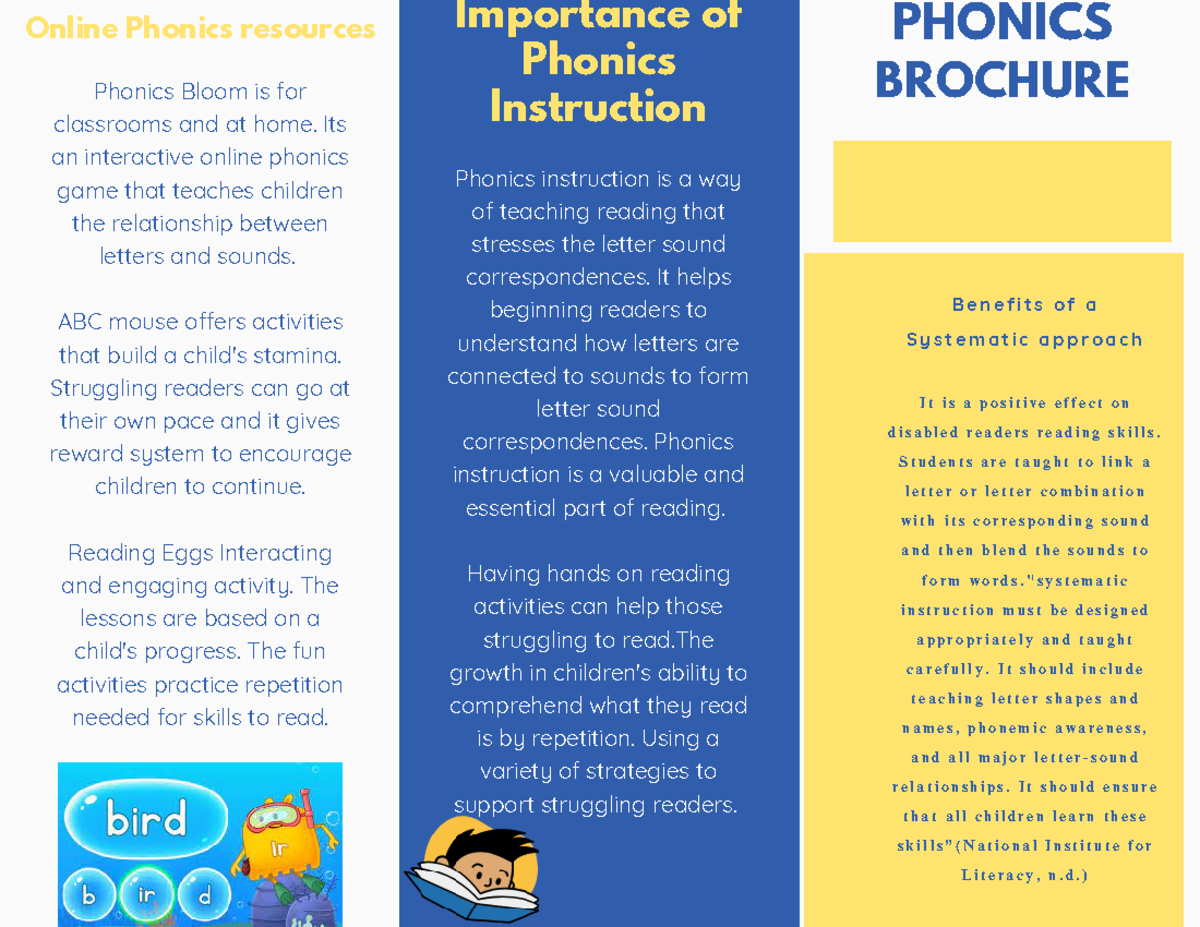 Phonics Brochure - PHONICS BROCHURE B e n e f i t s o f a S y s t e m a ...