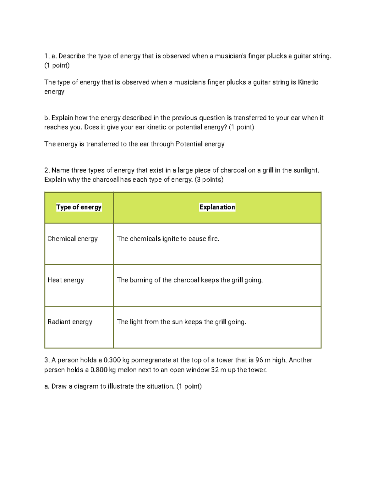 Conservation of Energy Practice Questions and Explanations - Studocu