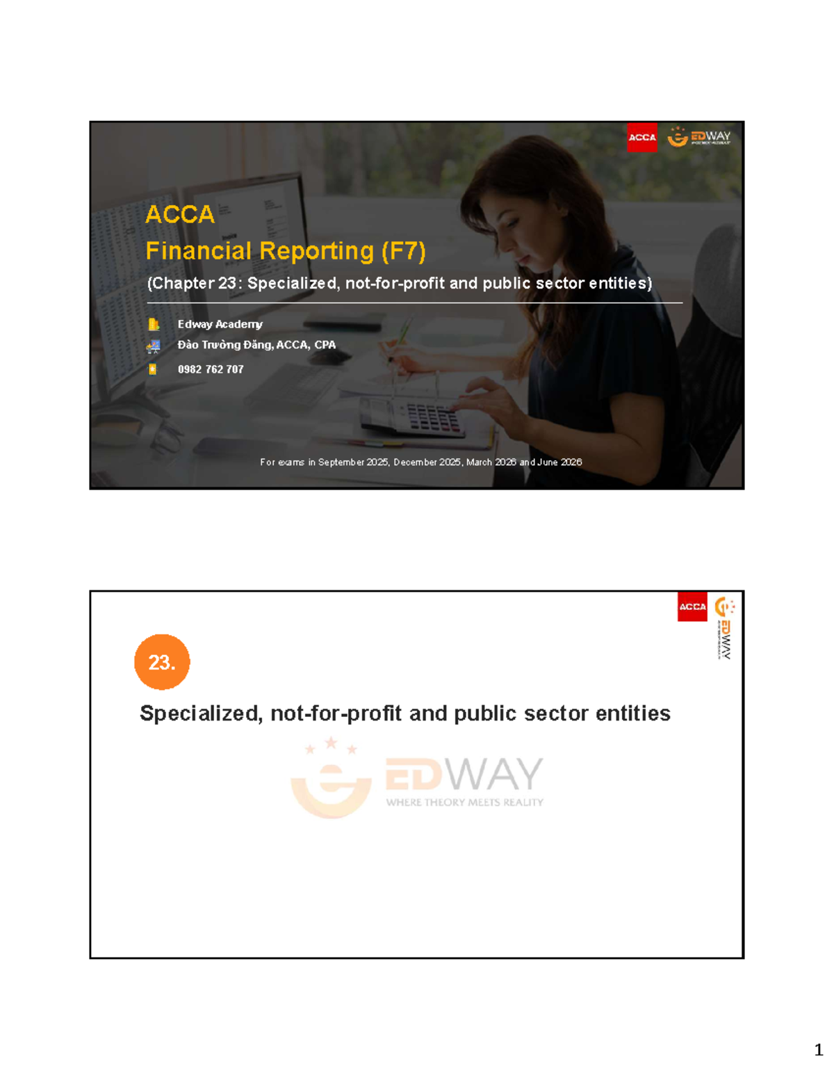 ACCA Financial Reporting (F7) - Chapter 23: Specialized & Public Sector ...