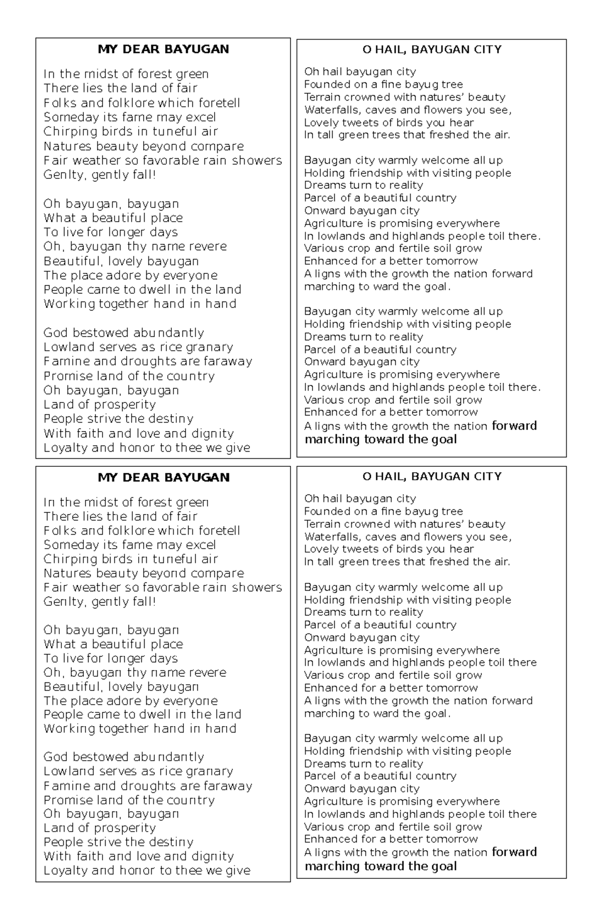 Bayugan Hymn - Summary of Cultural Significance for ASWB Exam - Studocu