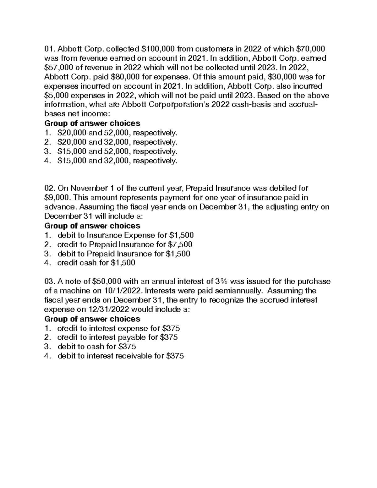 Quiz 2: Adjusting Entries for Chapters 3 & 4 (ACCT 101) - Studocu