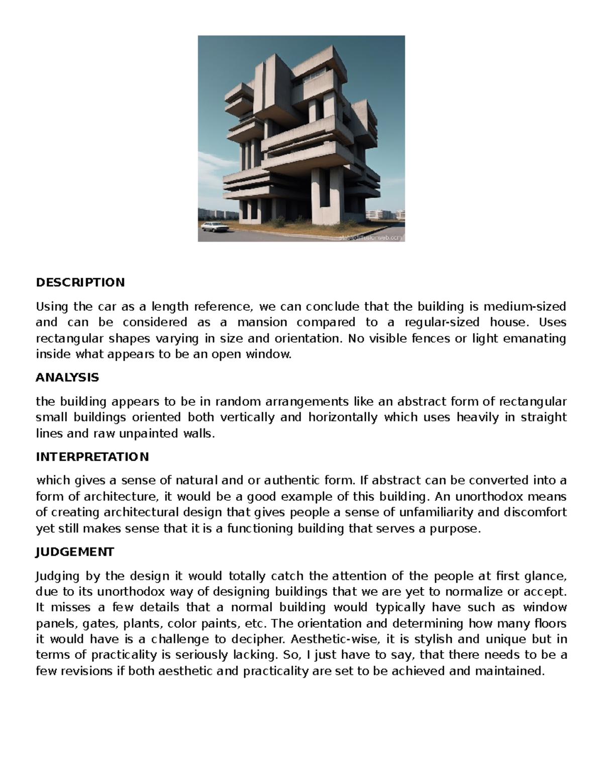 Reart architecture daij - DESCRIPTION Using the car as a length ...