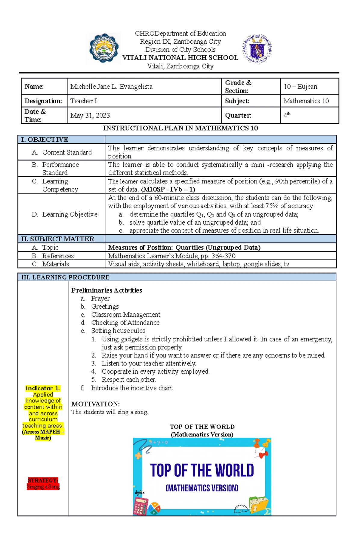 COT2 Lesson PLAN - ARALING PANLIPUNAN - Department of Education Region ...