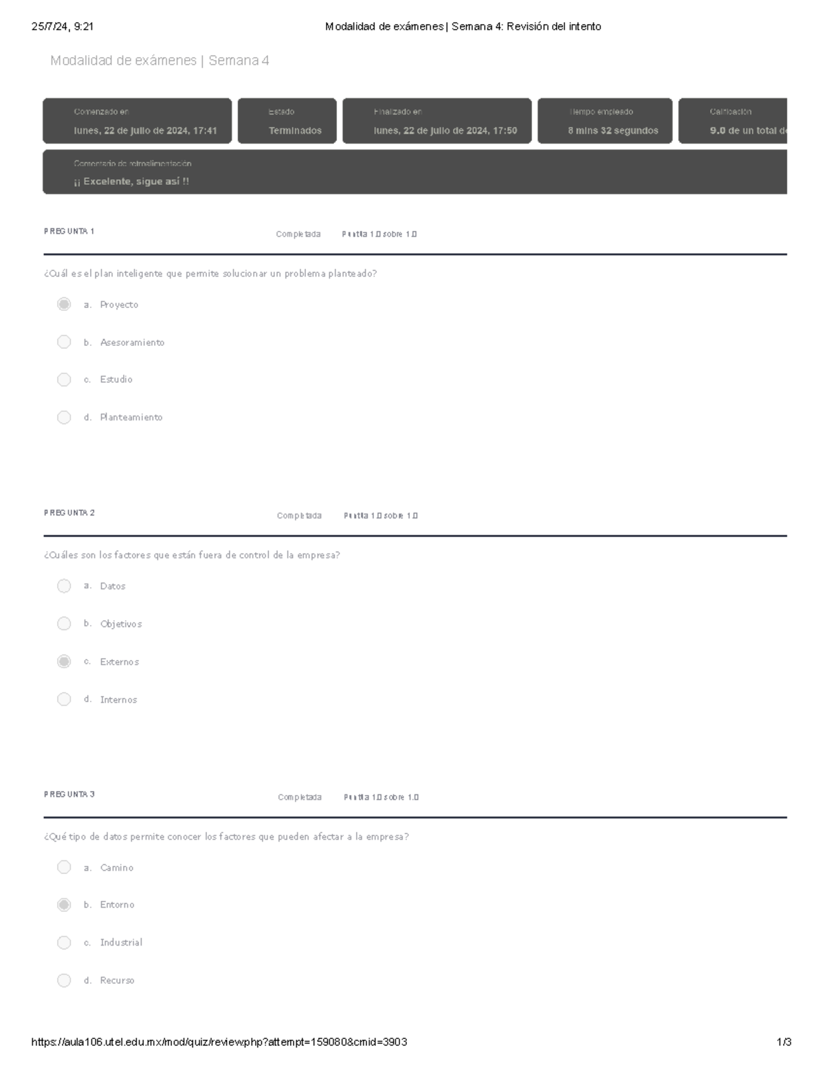 Modalidad de Exámenes: Revisión Semana 4 - Preguntas y Respuestas - Studocu