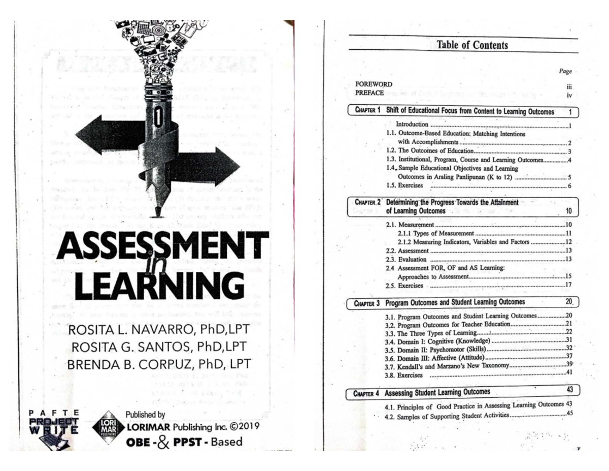 Assessment in Learning 1: Focus on Learning Outcomes and Evaluation ...