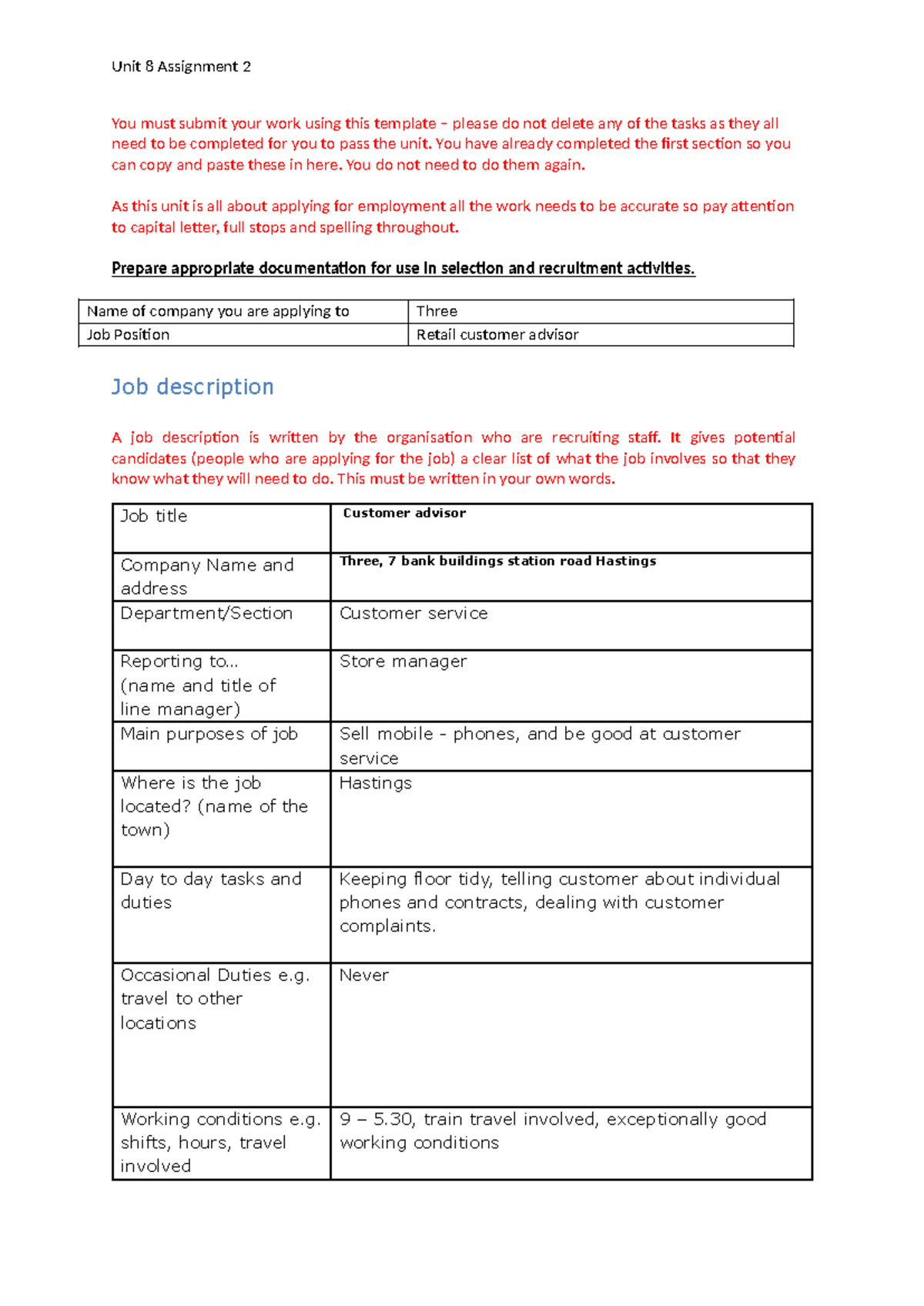 Unit 8 Assignment 2: Job Application and Interview Preparation Guide ...