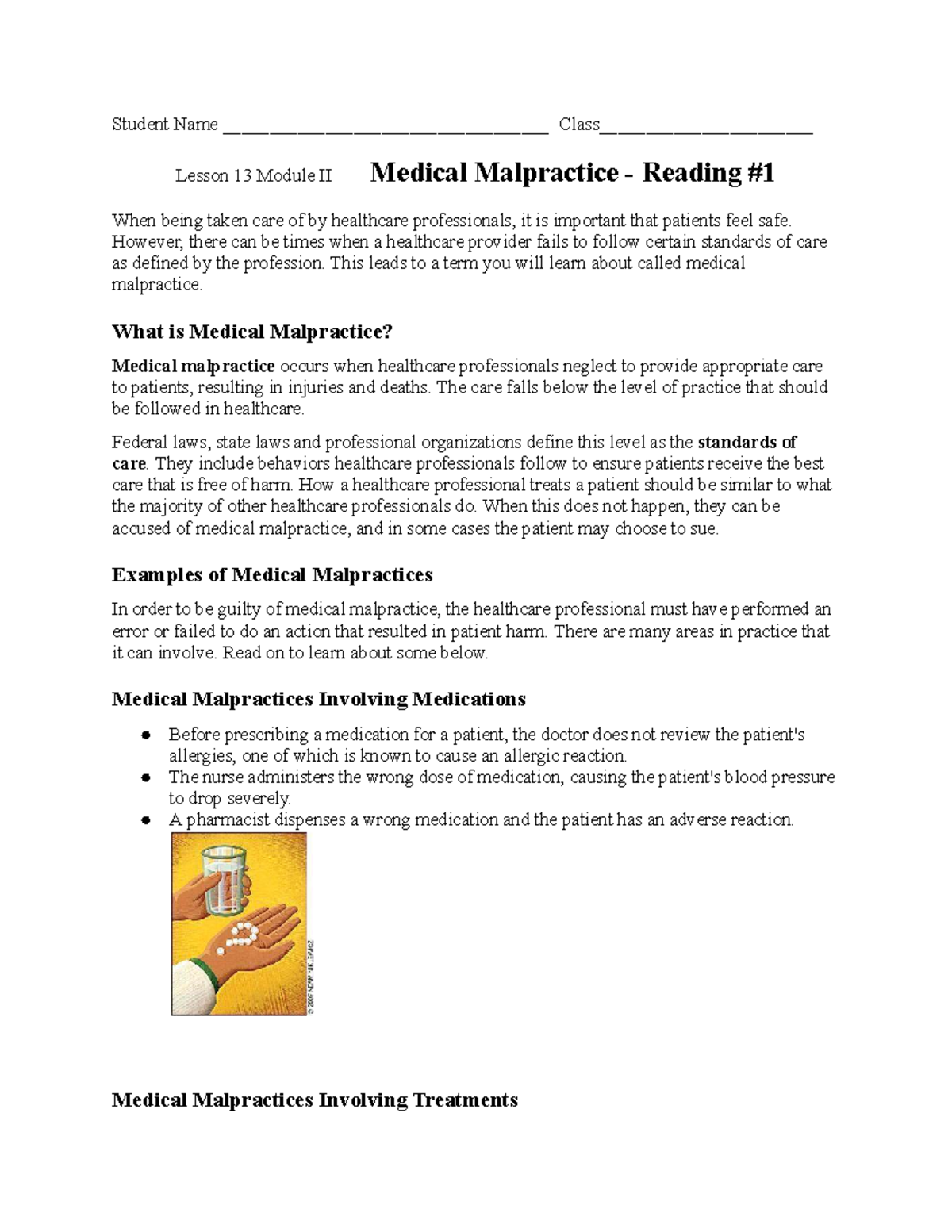 Medical Malpractice Lesson 13 Module II: Standards of Care Explained ...