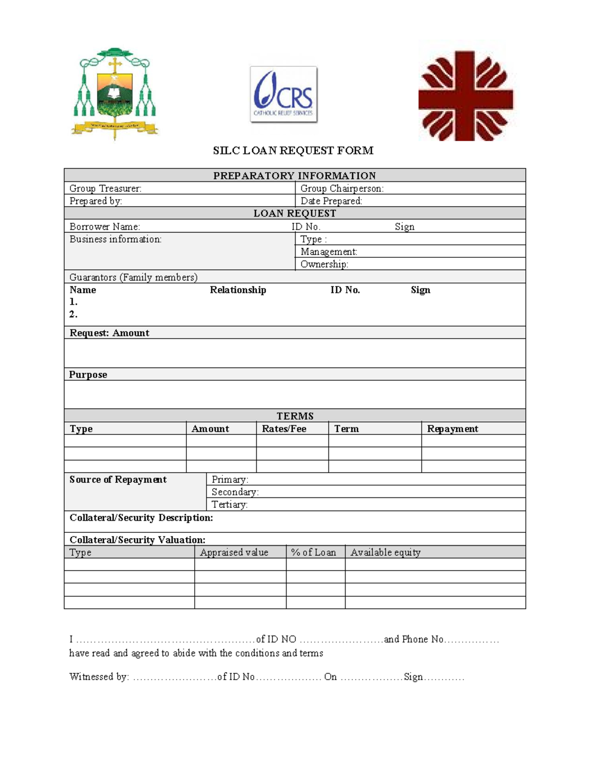 SILC LOAN Request FORM 014805 - SILC LOAN REQUEST FORM PREPARATORY ...
