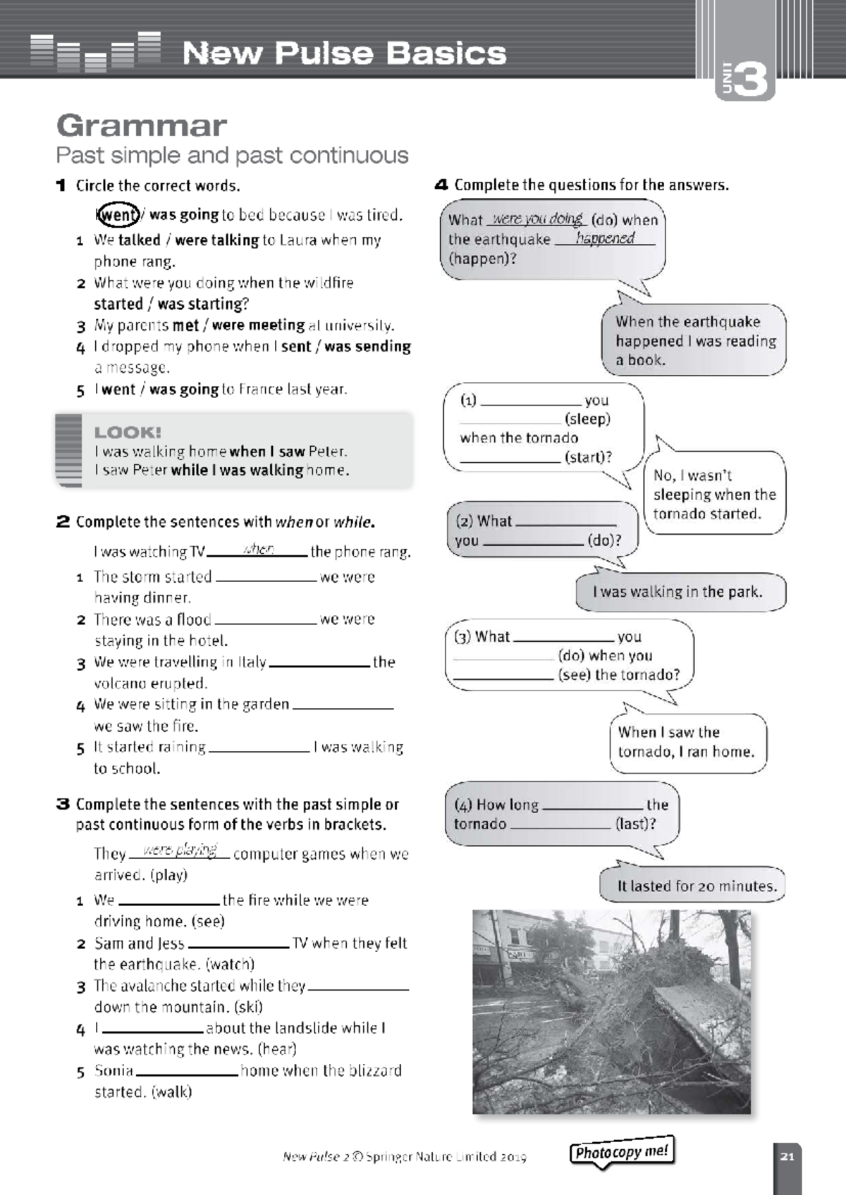 Past Simple and Past Continuous Grammar Exercises - New Pulse UNIT 3 ...