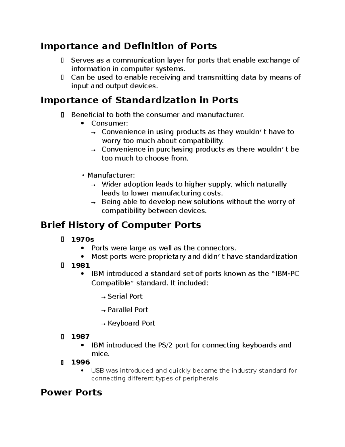 Ports - Computer Port Notes - Importance and Definition of Ports Serves ...