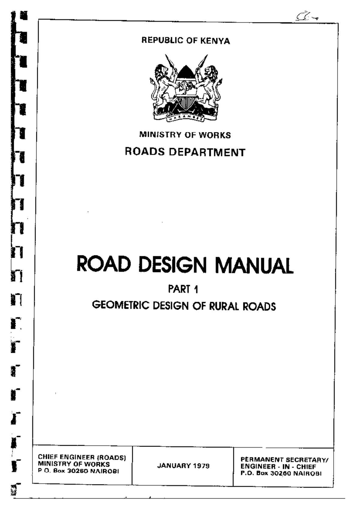 ROAD DESIGN MANUAL PART 1: GEOMETRIC DESIGN OF RURAL ROADS - Studeersnel
